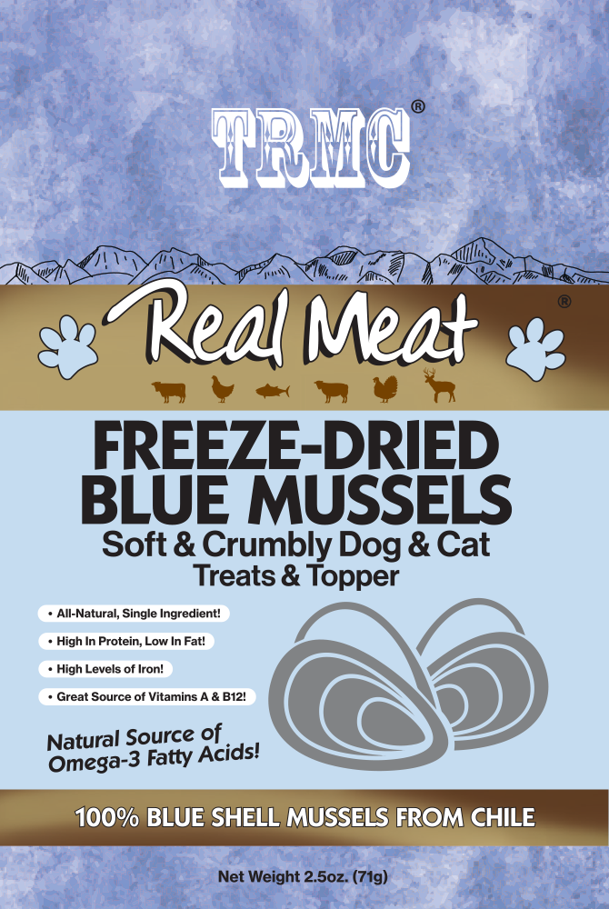 The Real Meat Company Freeze Dried Blue Mussels Dog Treats, 2.5oz ...