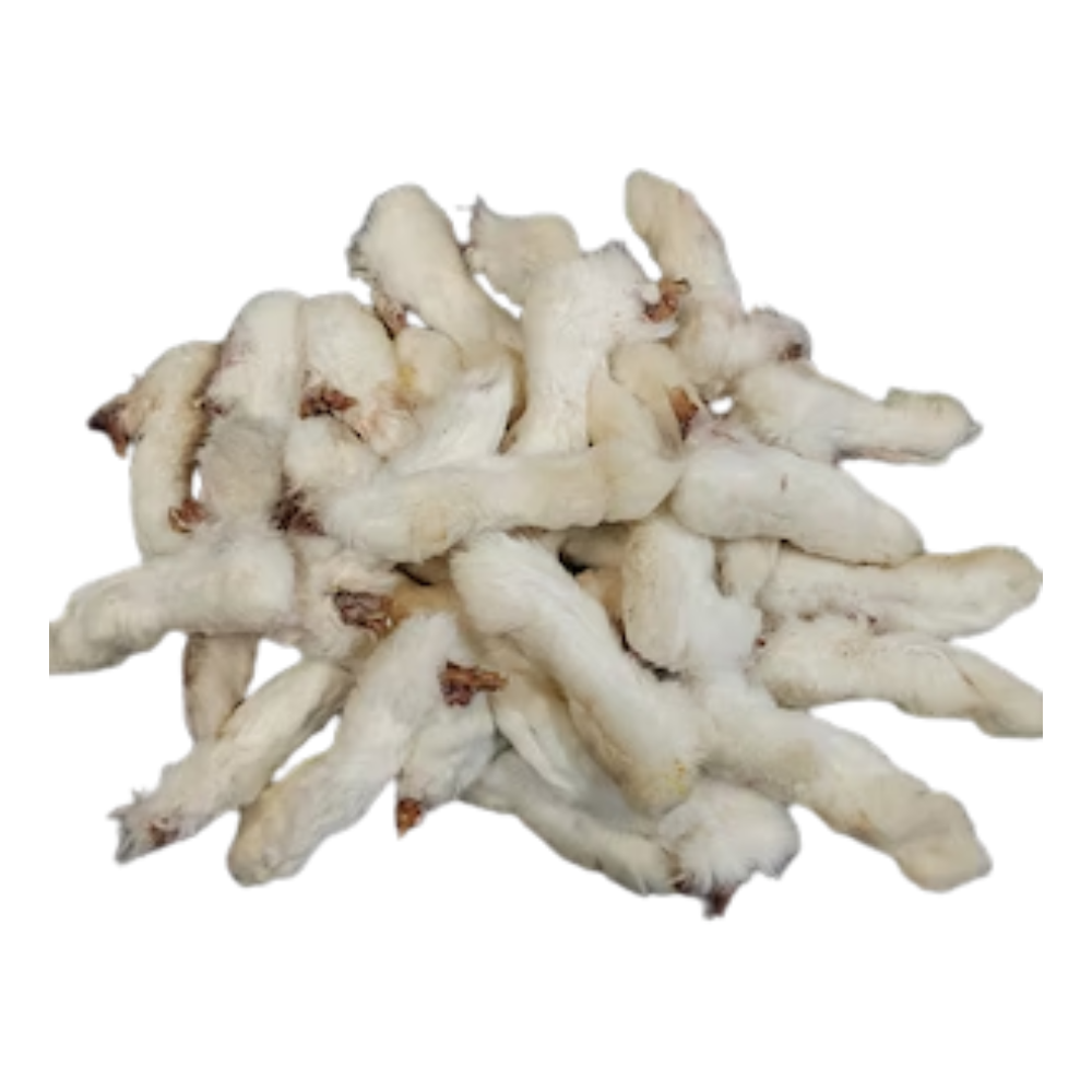Premium Rabbit Foot with Fur Dog Treat, 100ct – White Dog Bone