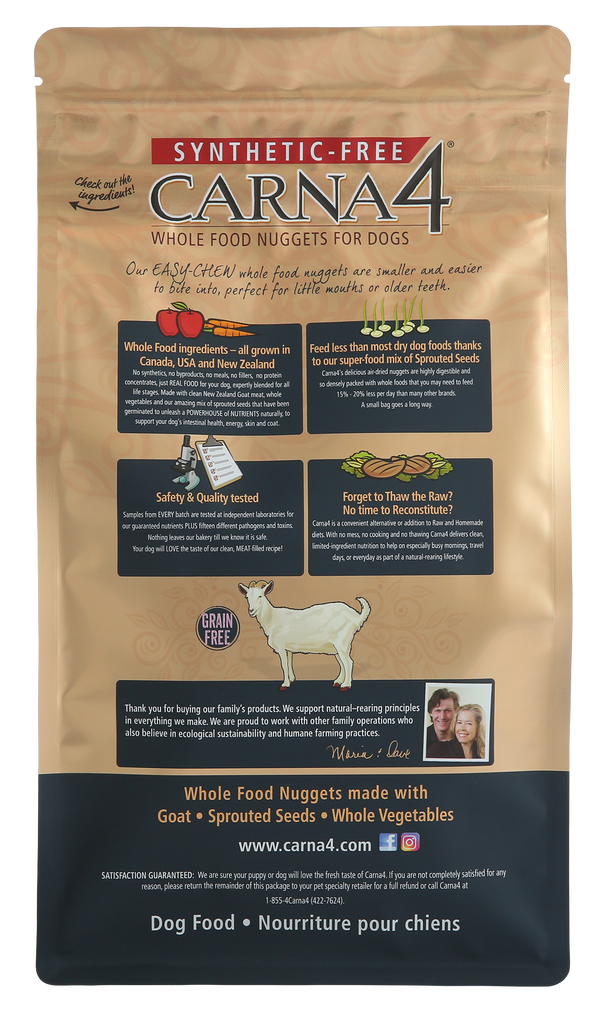 Carna4 All Life Stages Easy Chew Goat Formula Dry Dog Food