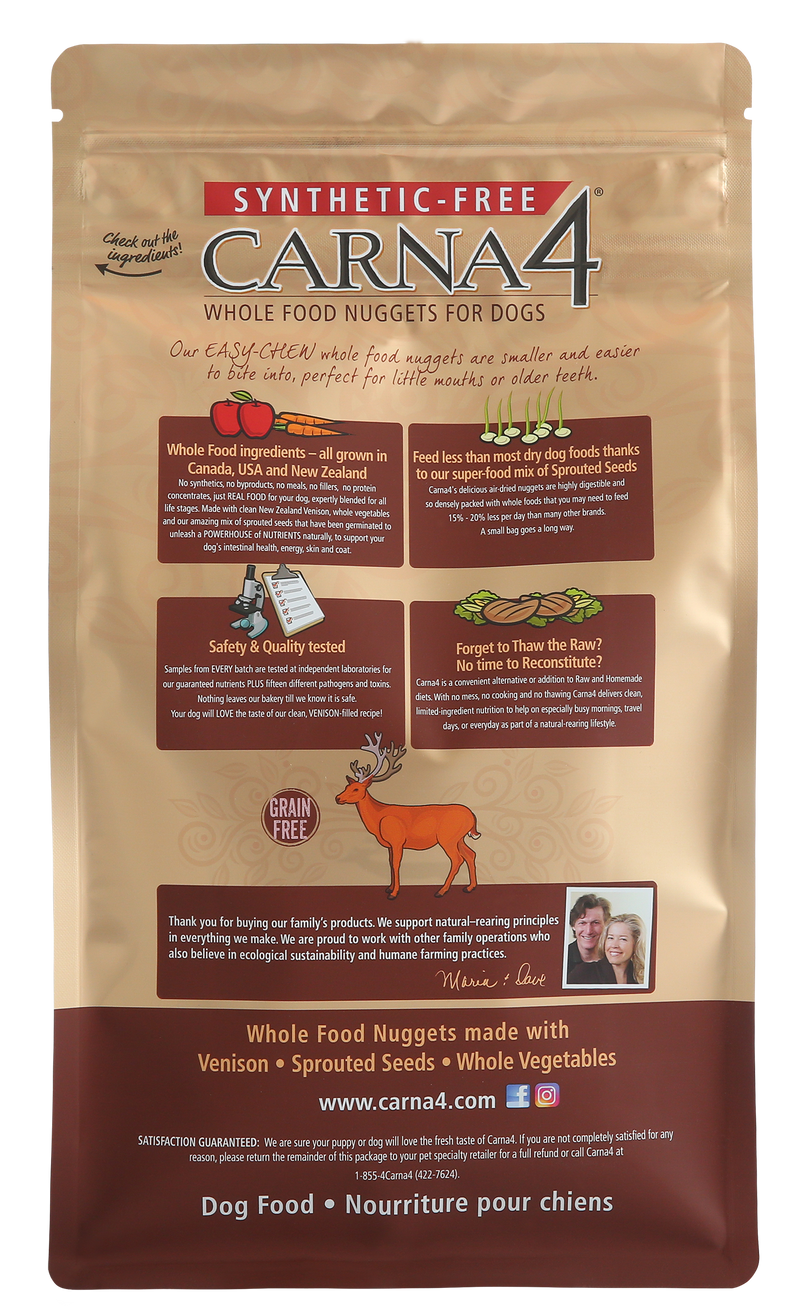 Carna4 All Life Stages Easy Chew Venison Formula Dry Dog Food
