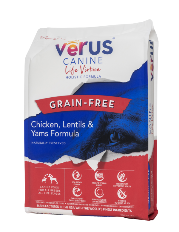 Verus Life Canine Grain Free Virtue Chicken, Lentils & Yams Formula Dr ...