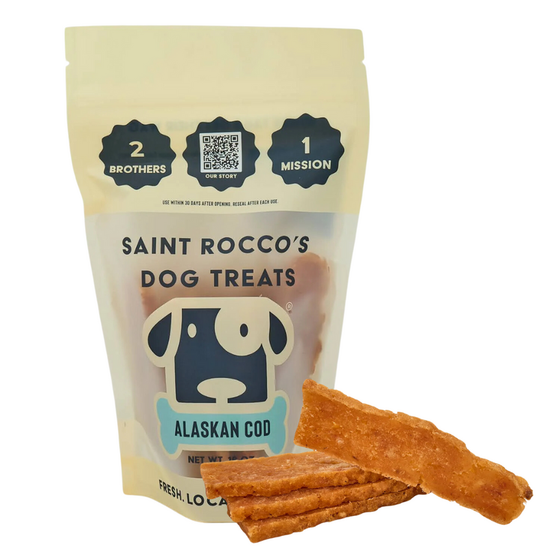 Saint Rocco's USA Alaskan Cod Recipe Jerky Dog Treats – White Dog Bone