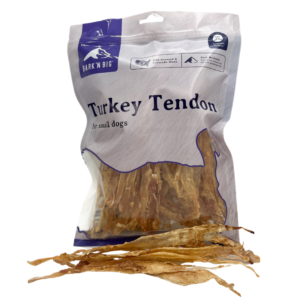 BarkNBig USA Turkey Chew Strip Tendon Dog Treat, 7oz – White Dog Bone