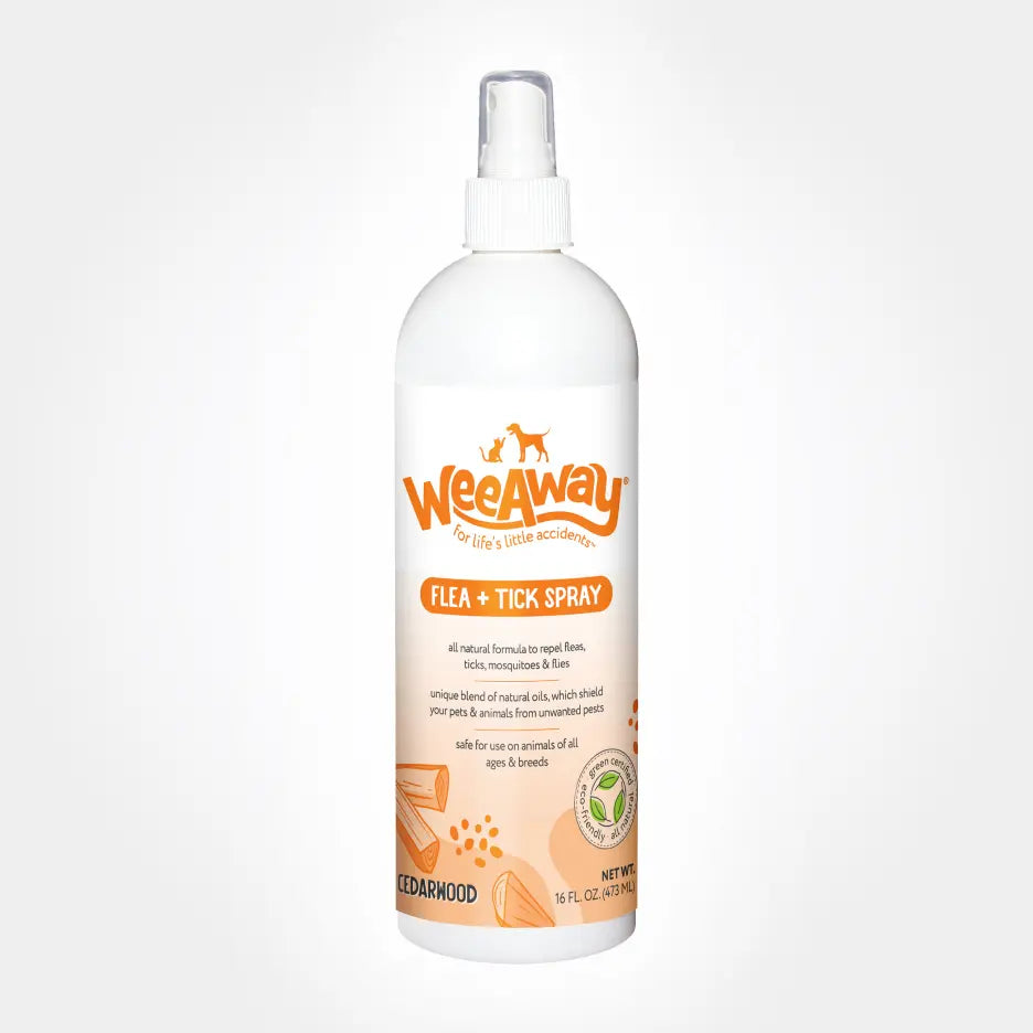 Wee Away Natural Flea and Tick Spray For Dogs & Cats, Cedarwood – White ...