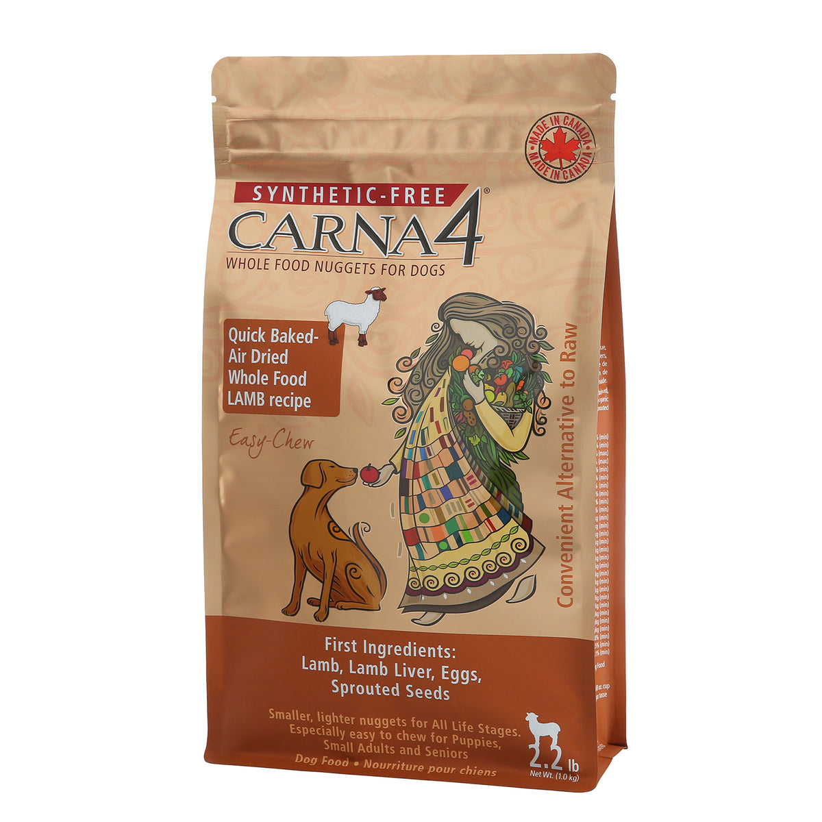 Carna4 All Life Stages Easy Chew Lamb Formula Dry Dog Food | White Dog Bone